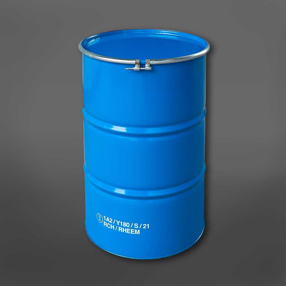 Tambor Metálico de 208 Lts con Tapa Removible y Calidad UN